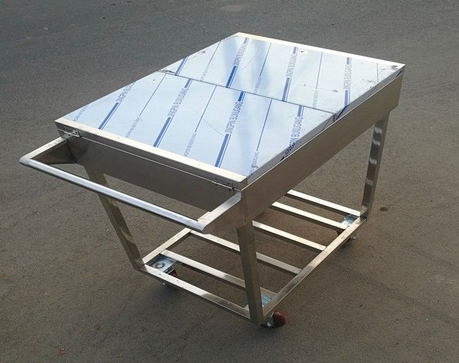 Stainless Steel Kitchen Condiments Trolley For Wok Stove with 12 ...