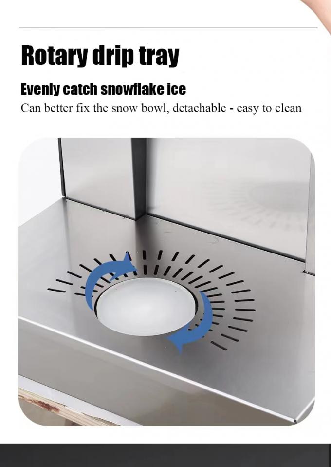 55KG Intelligent Snowlake Stainless Steel Ice Machine Black 220V 50HZ