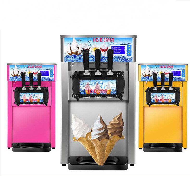 commercial Ice cream machine desktop three-color soft ice cream machine ...