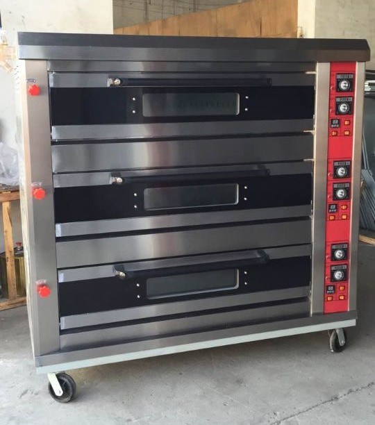 3 Layer 6 Tray Gas Baking Ovens with Window Door Mechanical Controller ...