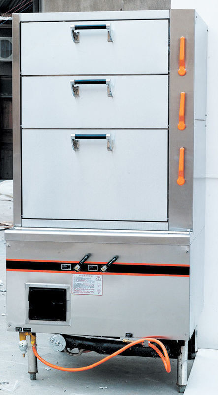 3 Door Full Commercial Electric Steamer / Stainless Steel Gas Steamer ...