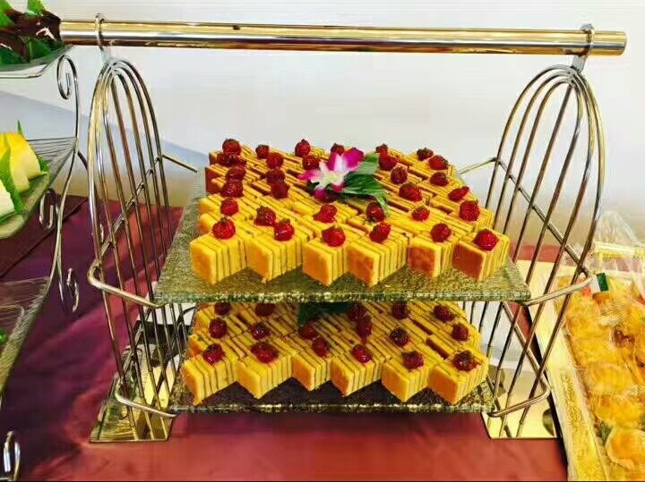 3 - Layer Dim Sum Display Stand for Serving Buffet Food , Melding Green ...