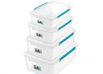 Clear Plastic Food Storage Box with Lid and Lock Capacity 0.9L to 12L ...