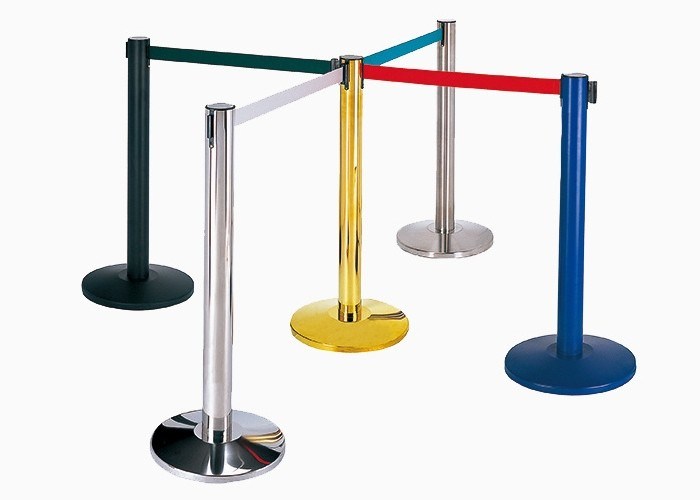 Retractable Belt Type Railing Stand Stainless Steel Crowd Control ...