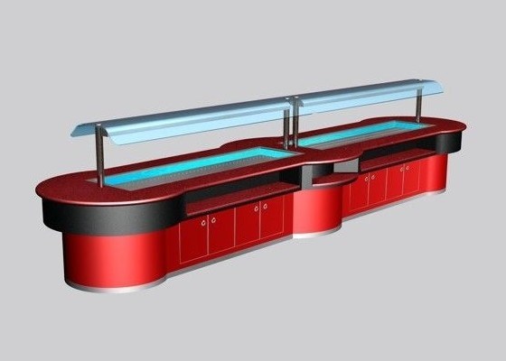 Commercial Buffet Equipment for Salad and Seafood, LED Lighting ...