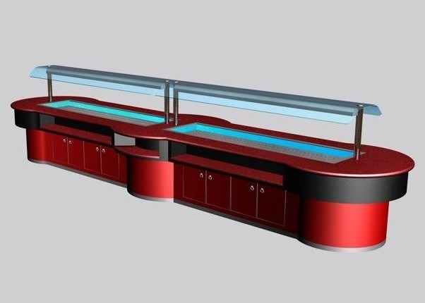 Commercial Buffet Equipment for Salad and Seafood, LED Lighting ...