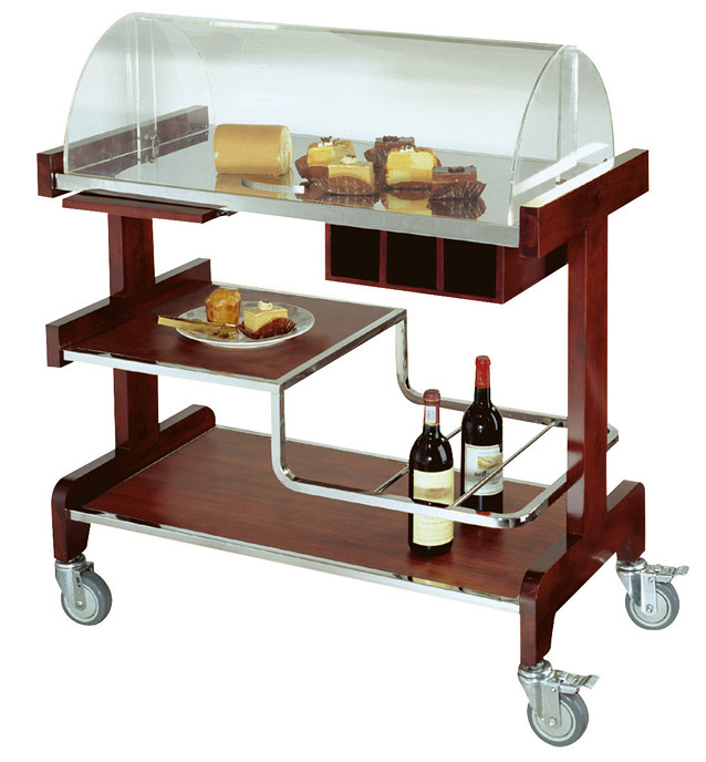 Deluxe Pastry Cart Solid Wood Dessert Service Equipments 910*510*1120mm