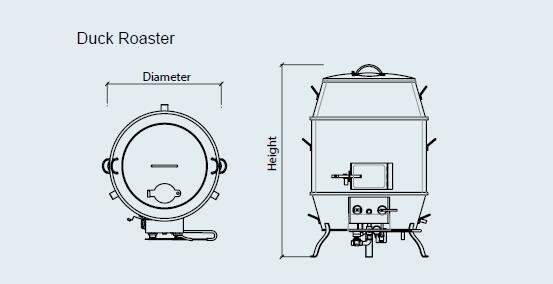 Stainless Steel Gas Duck Roaster Single Insulated Layer Duck Cooking Stove