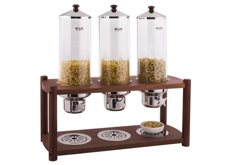 Triple Oat Cereal Dispenser With Stainless Steel Seat , Three Food ...