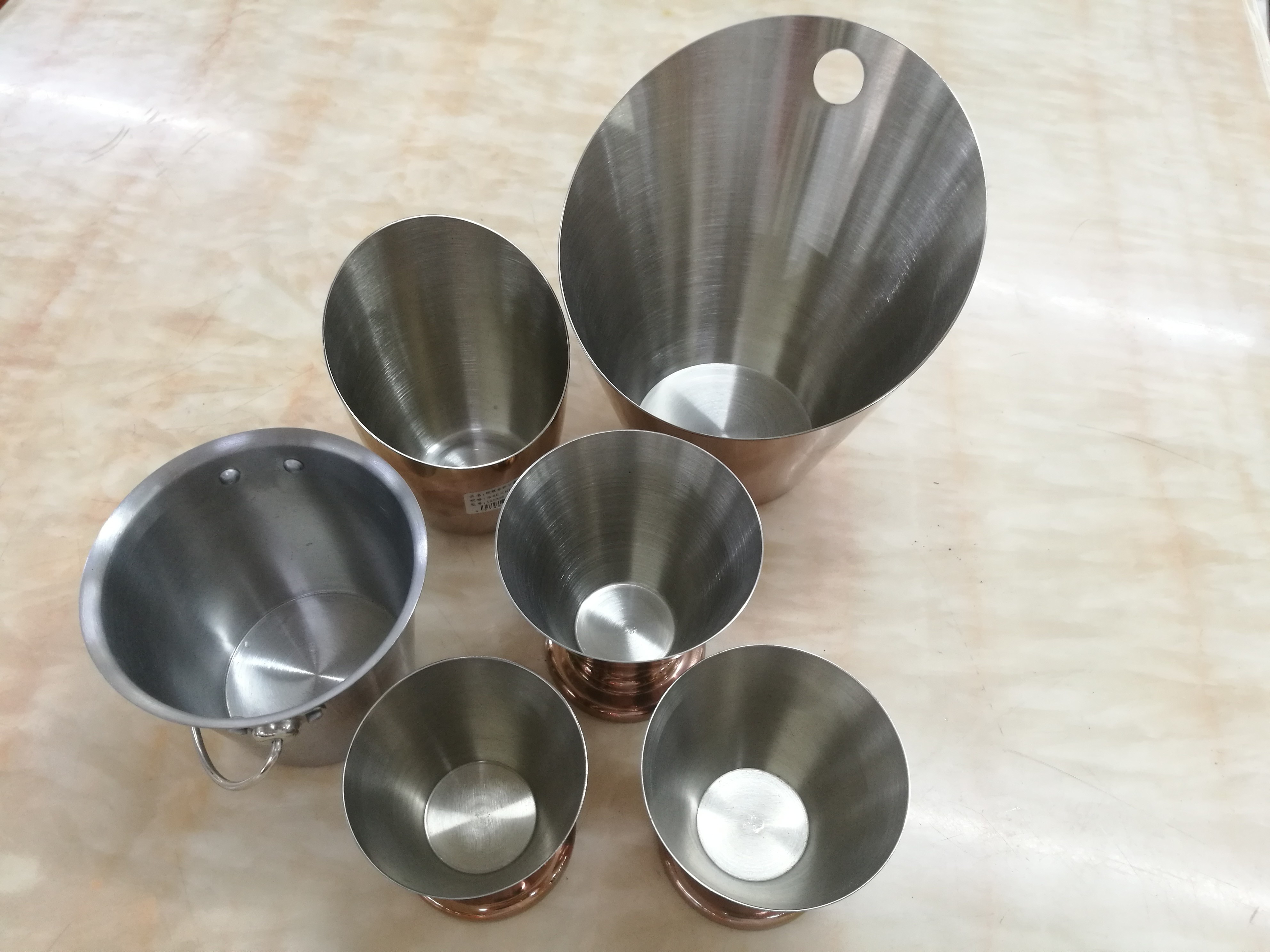 Rose - gold Color Stainless Steel Chips Cup / Silver French Fries ...