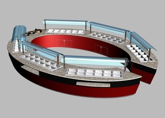 Oval & Round Shape Combination Restaurat Buffet Tables, Commercial ...