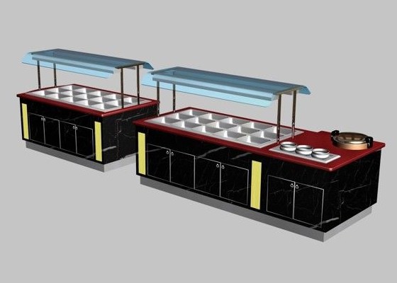 Commercial Buffet Equipment 50Hz With Cabinet , 550L Marble Hot Buffet ...