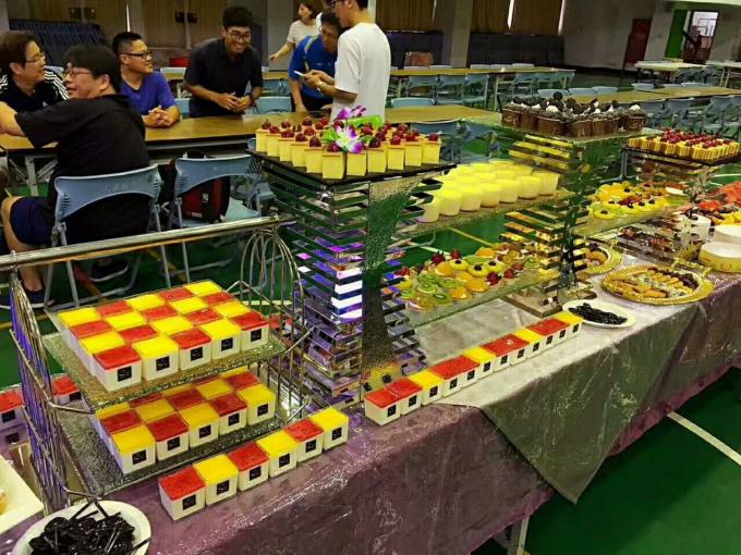 3 - Layer Dim Sum Display Stand for Serving Buffet Food , Melding Green ...