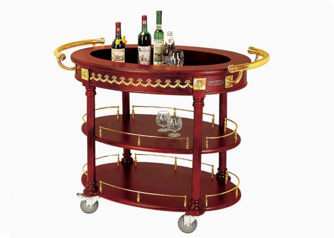2 Shelves Black Wood Liquor Luxury Hotel Wine Trolley / Room Beverage ...