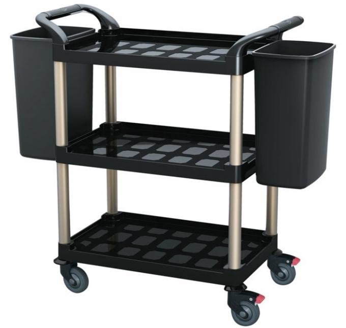 Multi - functiona l3 - Layer Plastic Dining Cart with Side Waste ...