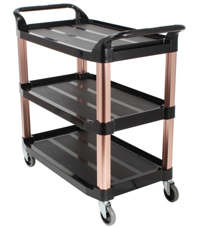 Multi - functiona l3 - Layer Plastic Dining Cart with Side Waste ...
