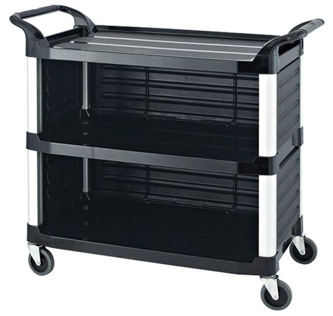 Multi - functiona l3 - Layer Plastic Dining Cart with Side Waste ...